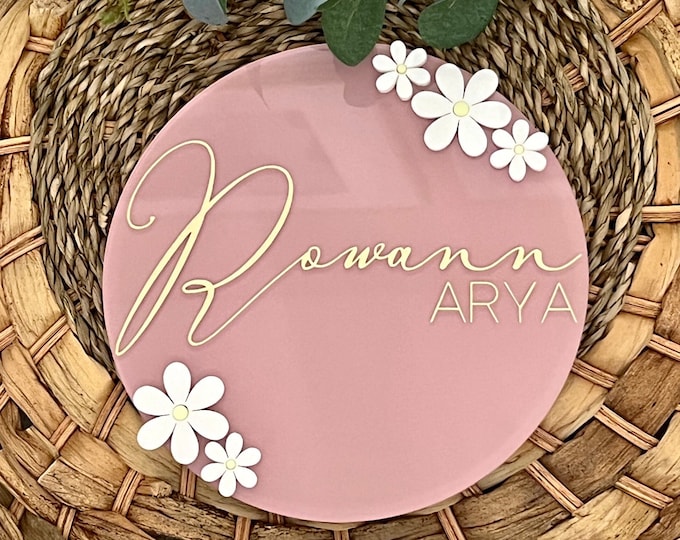 Acrylic Baby Name Announcement Baby Hospital Sign Acrylic Baby Name ...