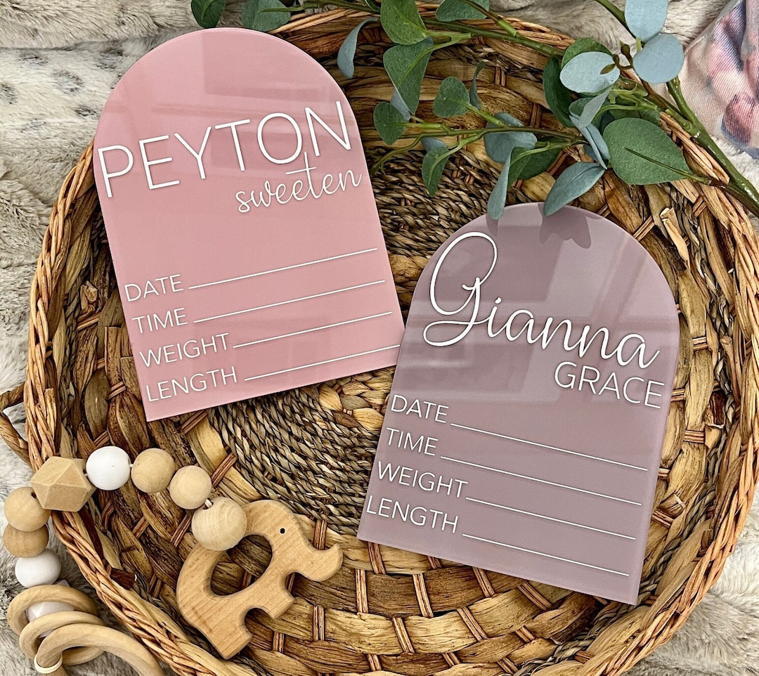 Acrylic Baby Birth Stat Sign: Personalized Newborn Photo Prop - Etsy