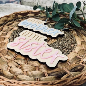 Surprise Gender Reveal Announcement Sign Little Brother Little Sister ...