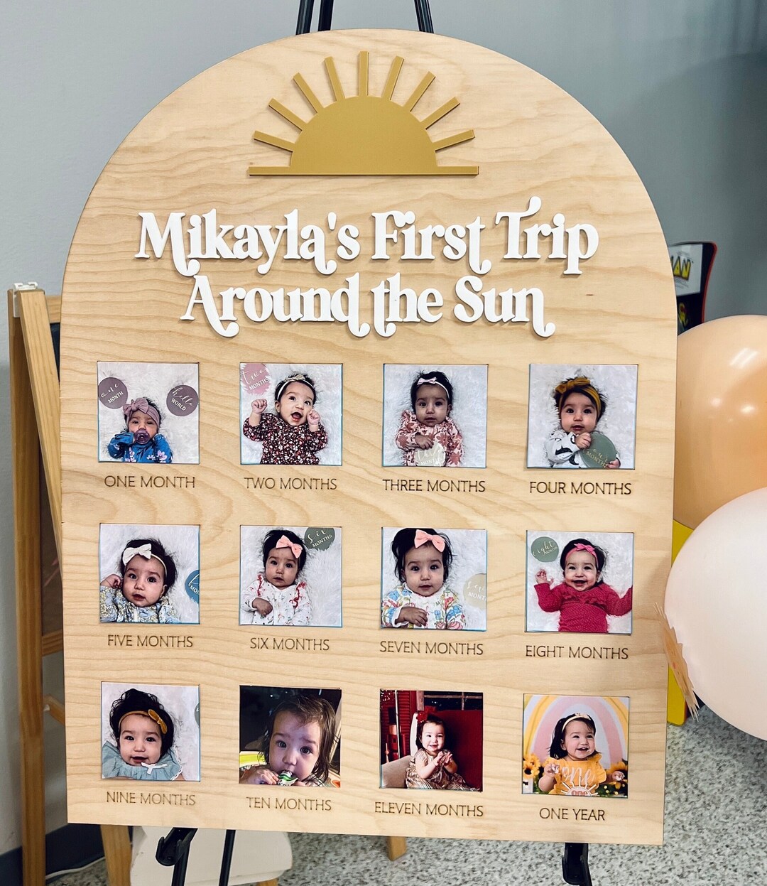 First Trip Around the Sun Milestone Board, Monthly Milestone Photo ...