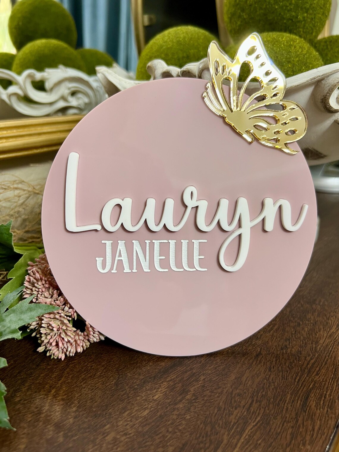 Acrylic Butterfly Baby Girl Name Sign, Butterfly Baby Hospital Sign ...