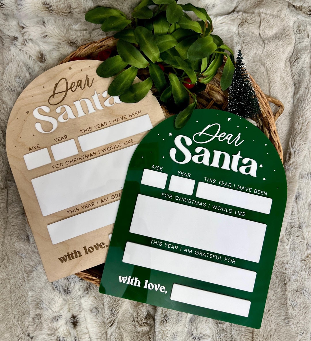 Dear Santa Christmas Board, Letter to Santa Sign, Dear Santa Wishlist ...