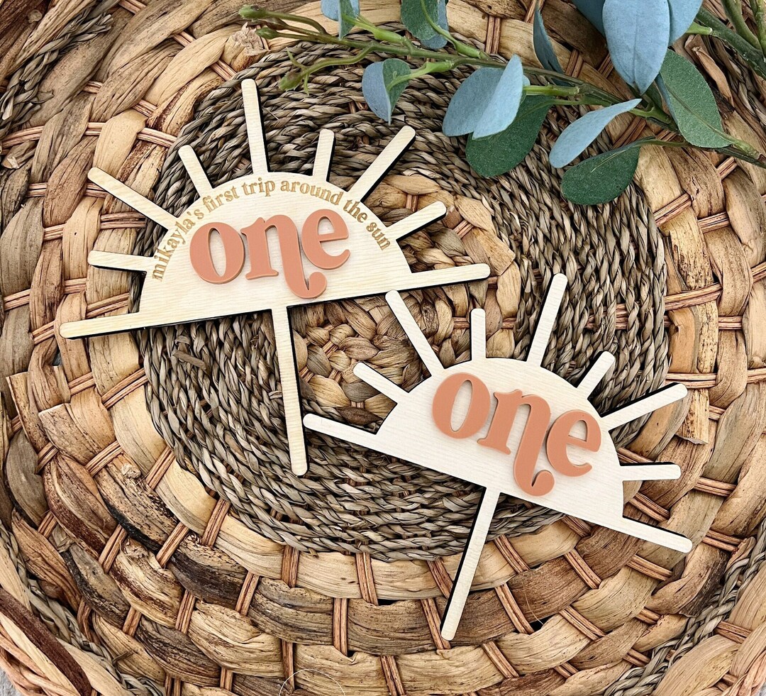 First Trip Around the Sun Cake Topper Sun Cake Topper Boho Sun Themed ...