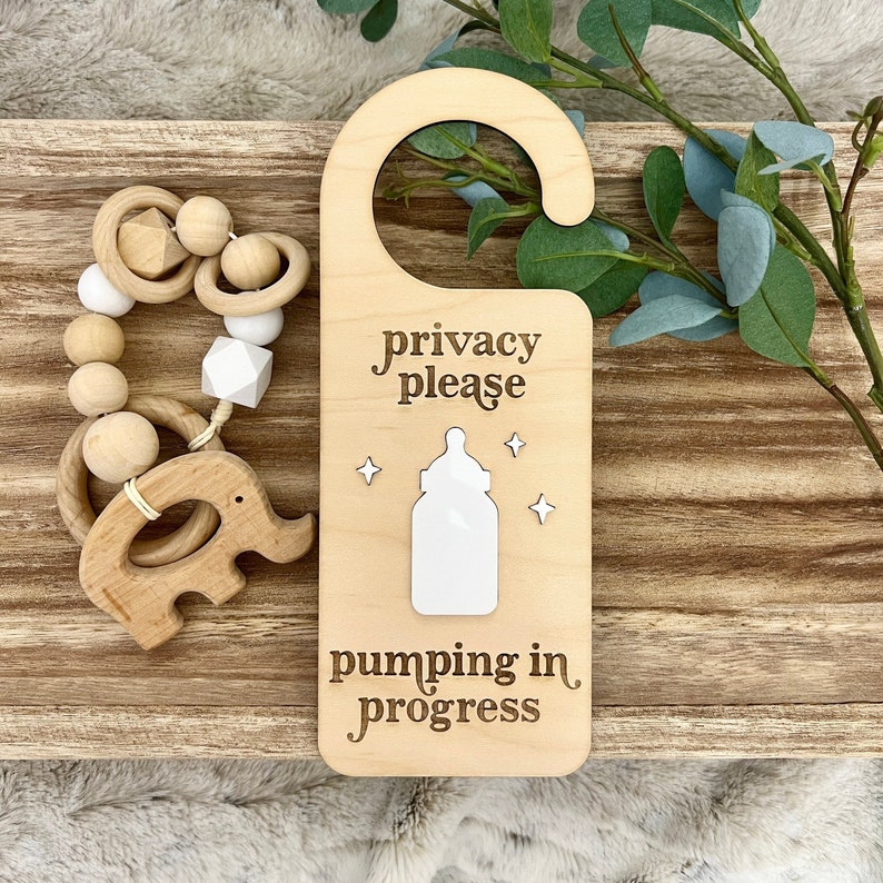 Pumping in Progress Sign, Pumping Door Hanger, Sign for Pumping at Work ...