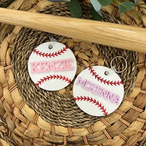 Baseball Bag Name Tag, Personalized Baseball Keychain, Custom Baseball ...