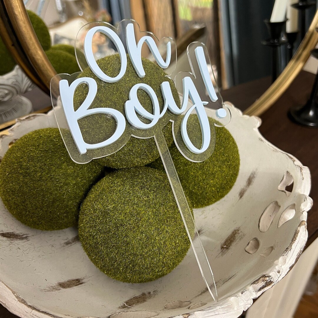 Oh Boy Cake Topper 3D Baby Shower Cake Topper Boy Baby - Etsy