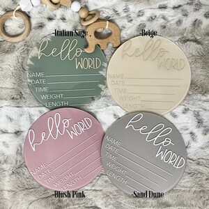 Hello World Baby Stat Sign, Acrylic Baby Birth Announcement, Hello ...