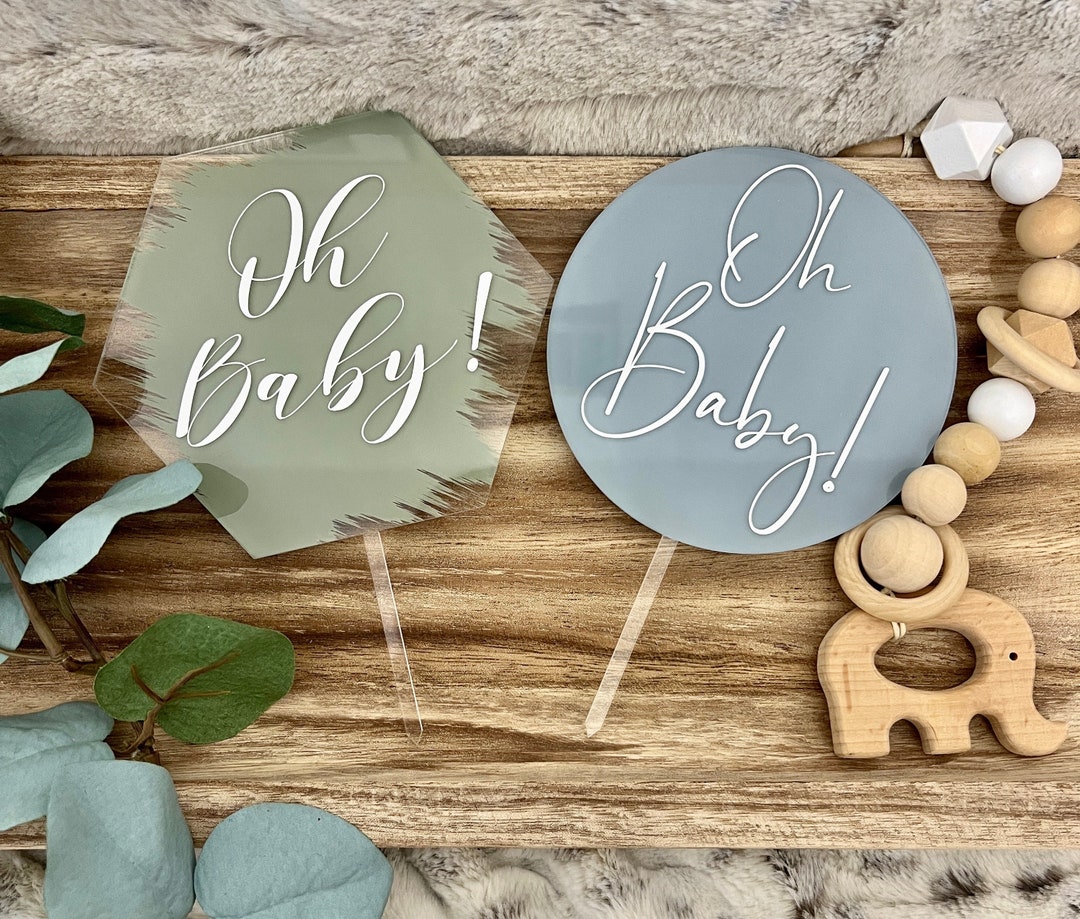 Oh Baby Acrylic Cake Topper, Baby Shower Cake Topper, Oh Baby Cake ...