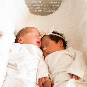 Birth Announcement Sign for Twins, Baby Stat Sign for Twins, Twins ...