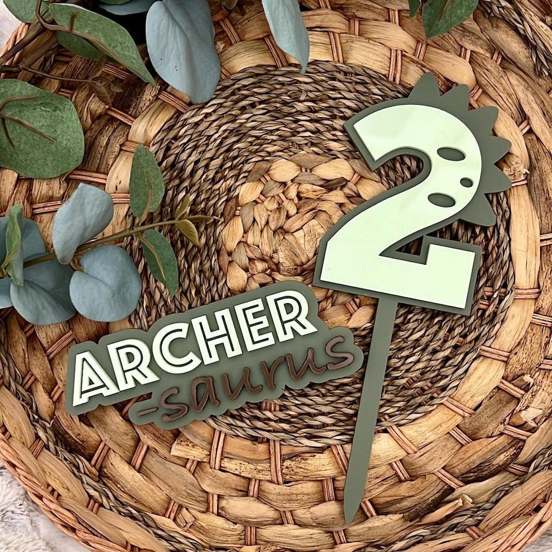 Dinosaur Cake Topper, Custom 2-rex Cake Topper, Dino Themed Birthday ...