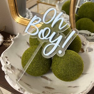Oh Boy Cake Topper, 3D Baby Shower Cake Topper, Boy Baby Shower, Oh Boy ...