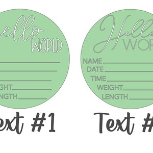 Hello World Baby Stat Sign, Acrylic Baby Birth Announcement, Hello ...