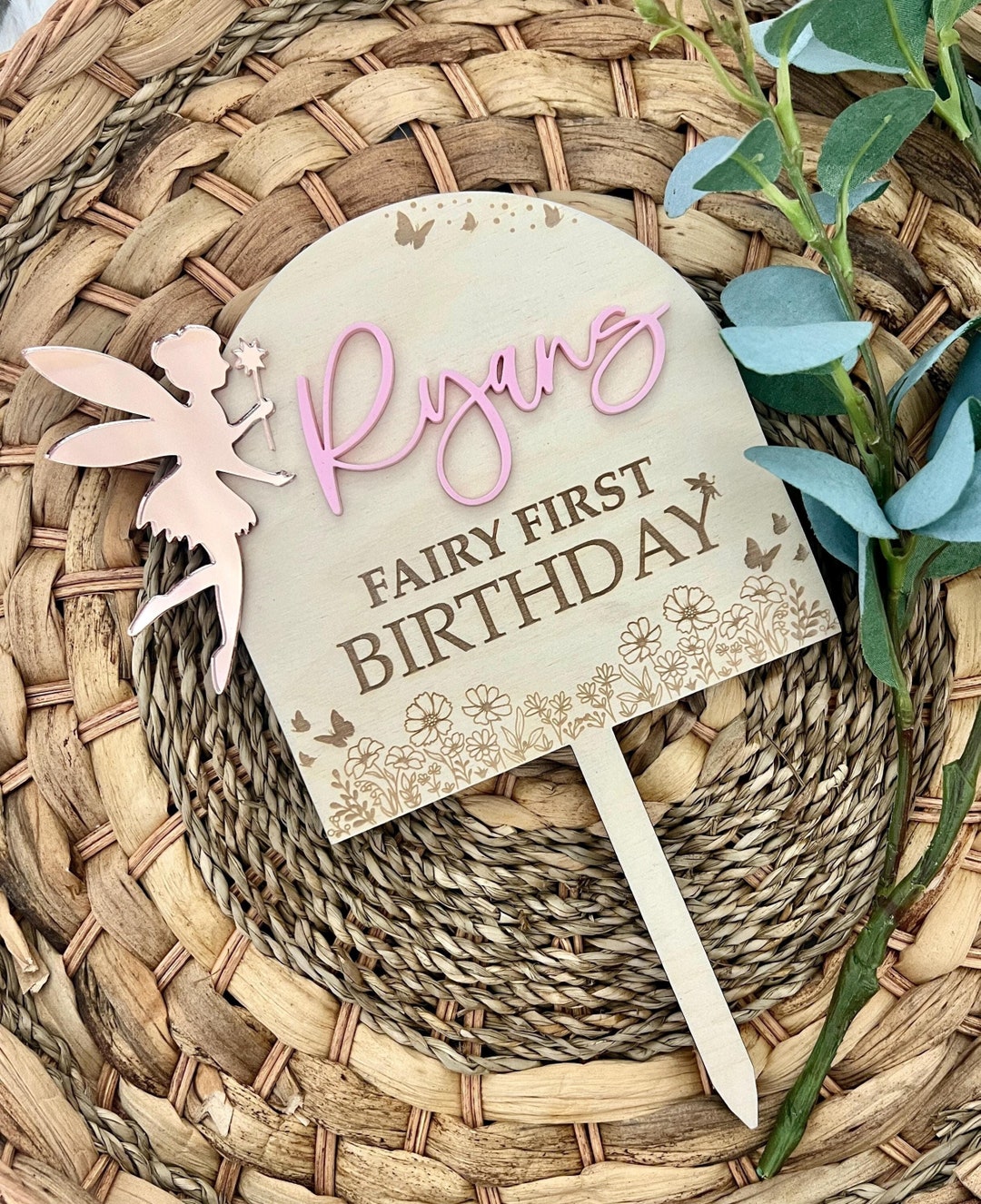 Fairy First Birthday Cake Topper, Fairy Theme Cake Smash, Fairy ...