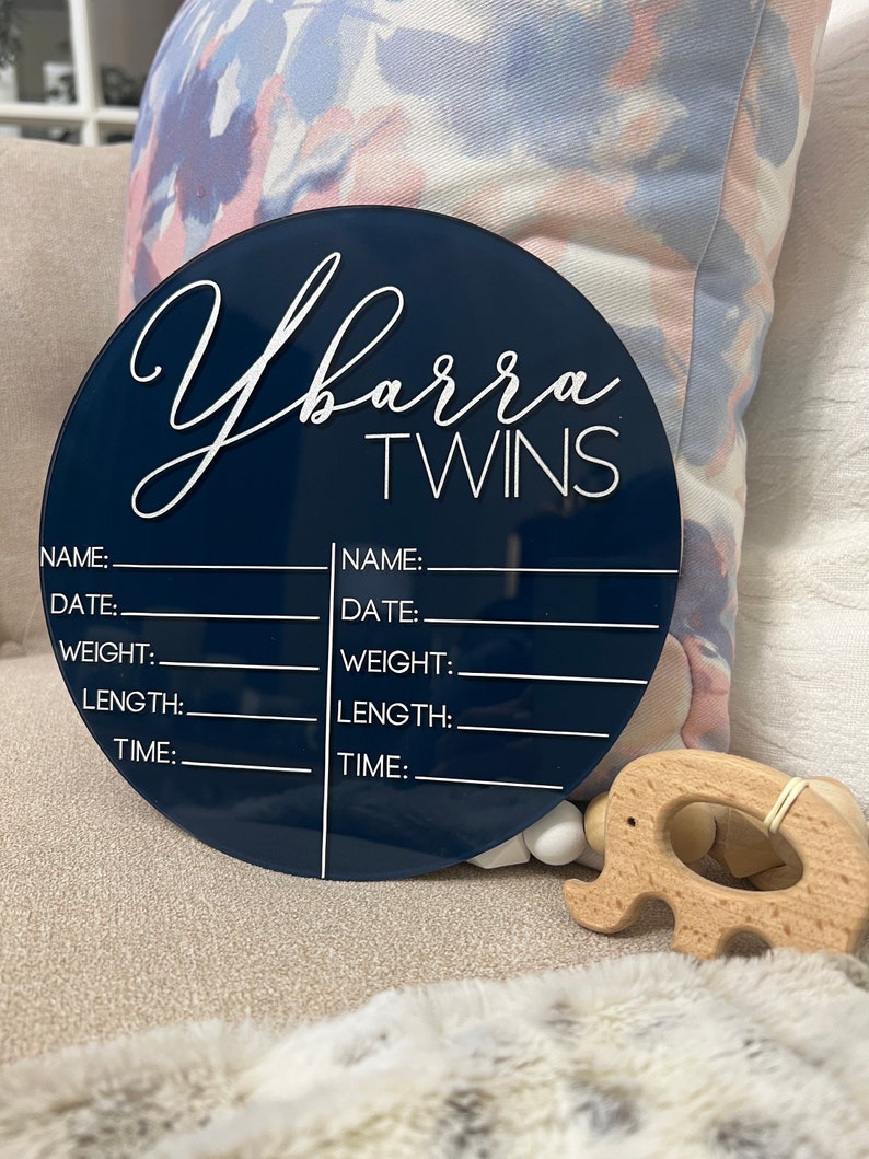 Birth Announcement Sign for Twins Baby Stat Sign for Twins - Etsy UK