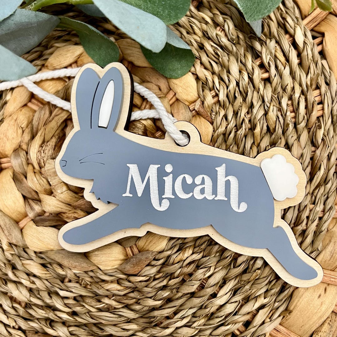 Easter Basket Name Tag, Personalized Acrylic Easter Name Tag, Custom ...
