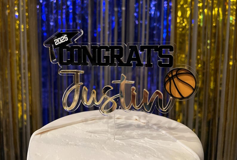 Personalized Graduation Cake Topper, Custom Name Congrats Grad Cake ...