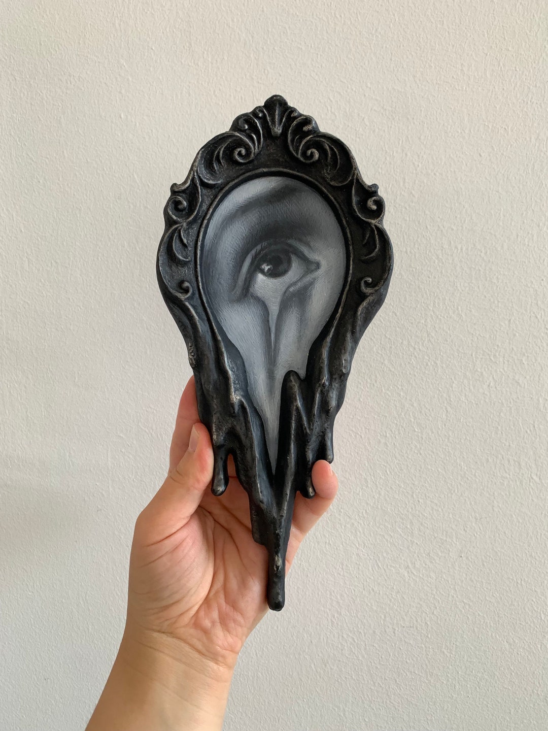 Liquid Painting L Handmade Frame L Vintage Art Dark Eye - Etsy