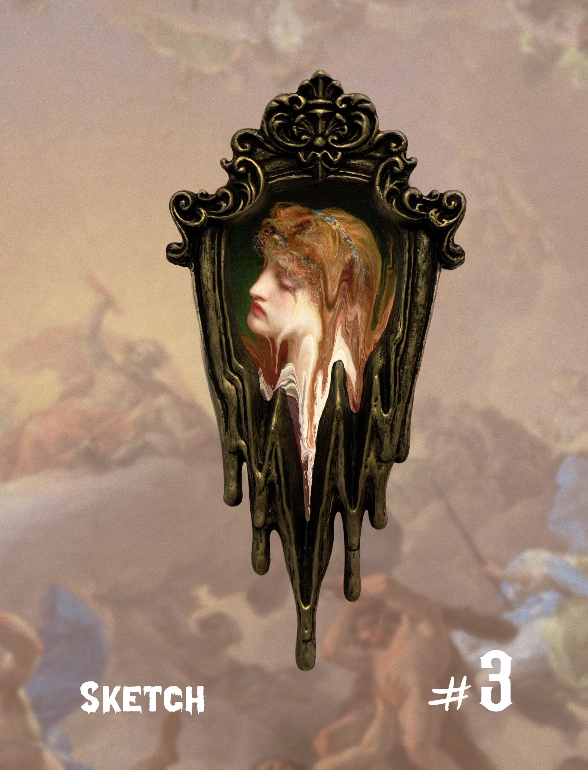 Unique Liquid Frame+ Custom Painting |contemporary Art| Handmade Frame ...