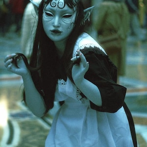 Black and White Demon Mask - Etsy