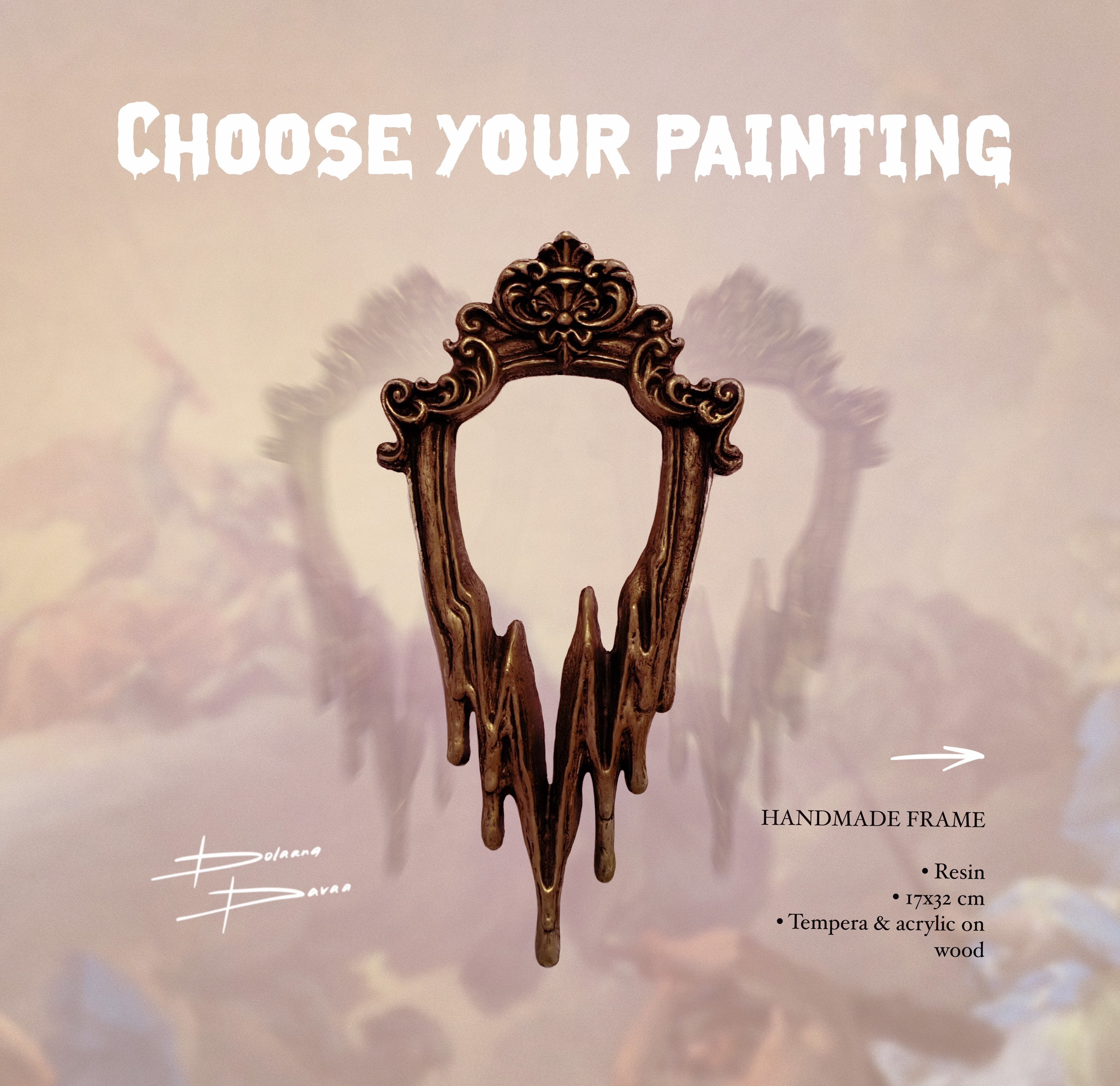 Unique Liquid Frame+ Custom Painting |contemporary Art| Handmade Frame ...