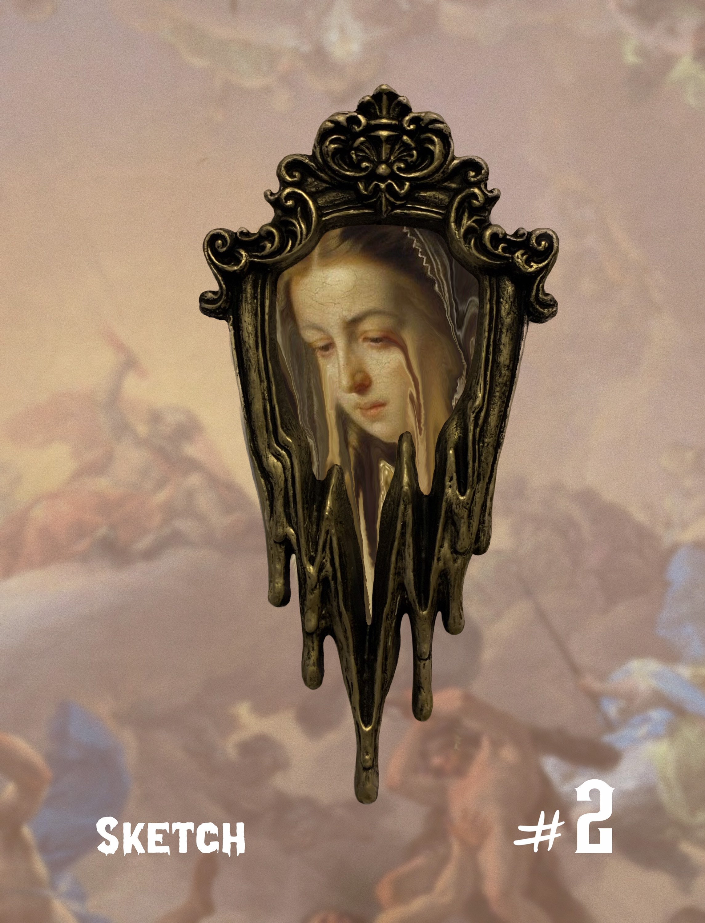 Unique Liquid Frame+ Custom Painting |contemporary Art| Handmade Frame ...