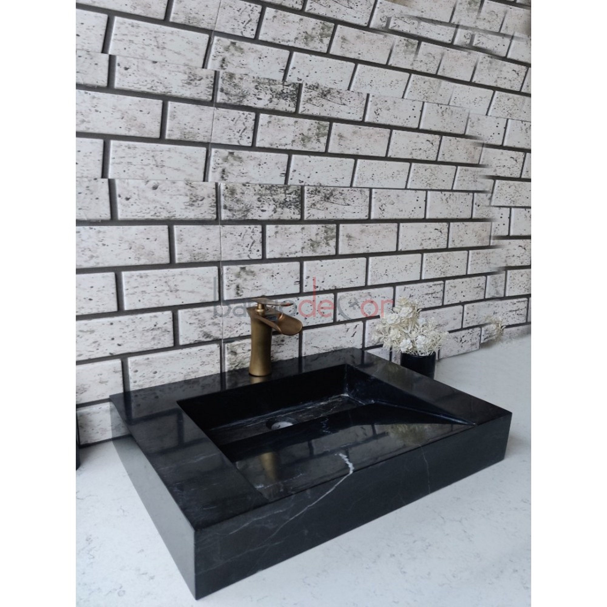 Black Marble Sink, Rectangle Sink, Custom Order Marble Sink, Bathroom ...