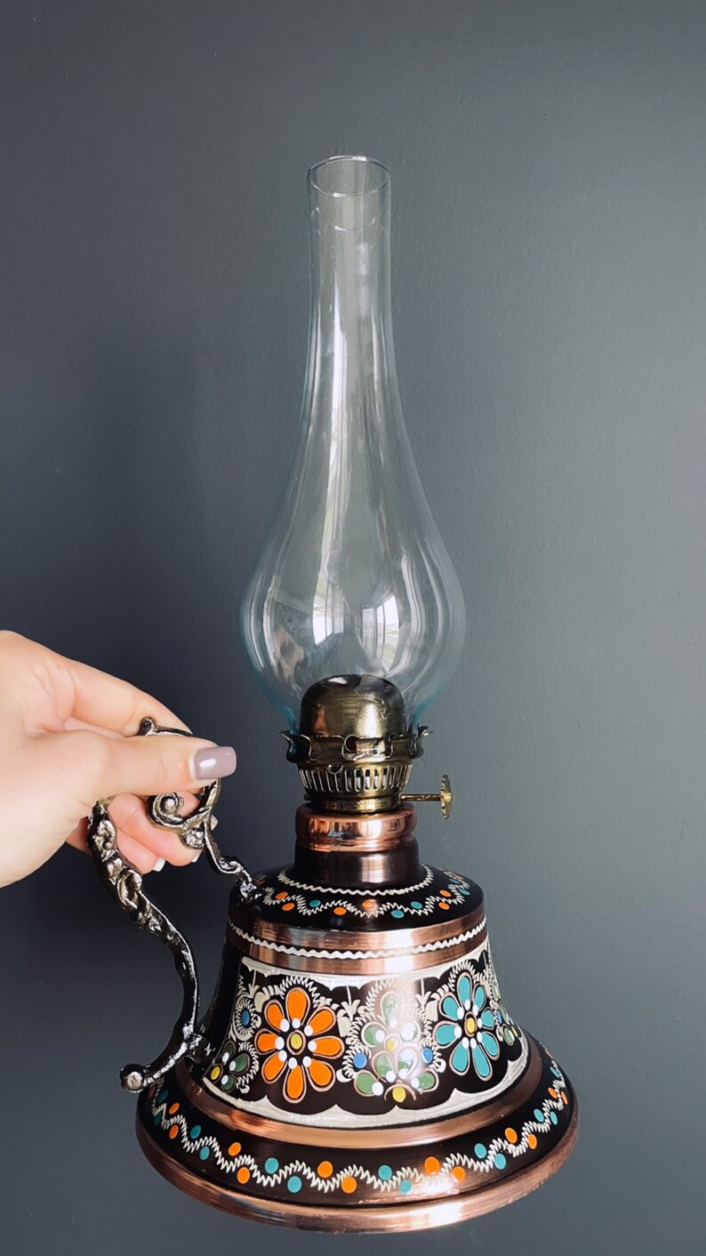 Copper Oil Lamp I Oil Lamp I Decorative Oil Lamp, Copper Oil Lantern I ...