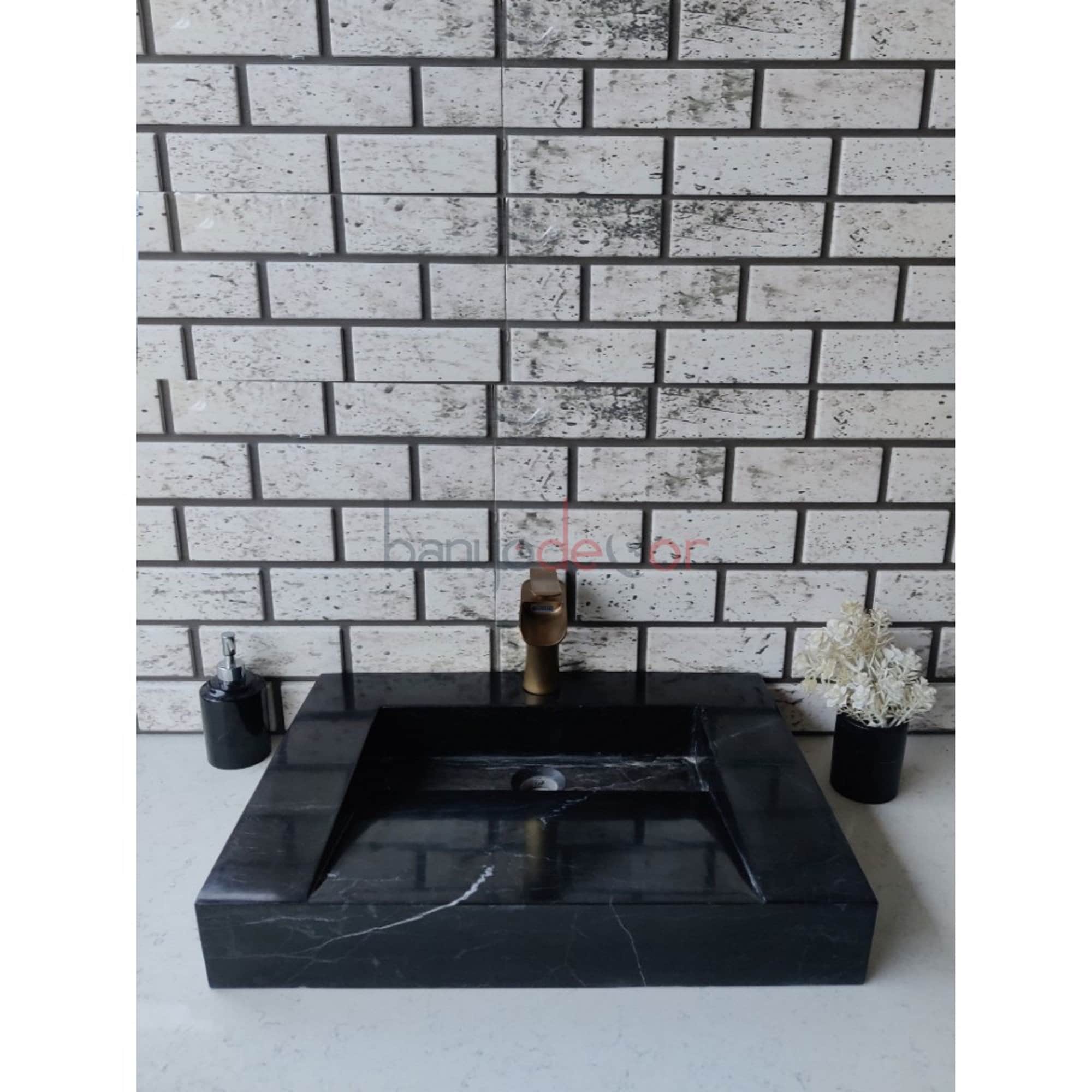 Black Marble Sink, Rectangle Sink, Custom Order Marble Sink, Bathroom ...