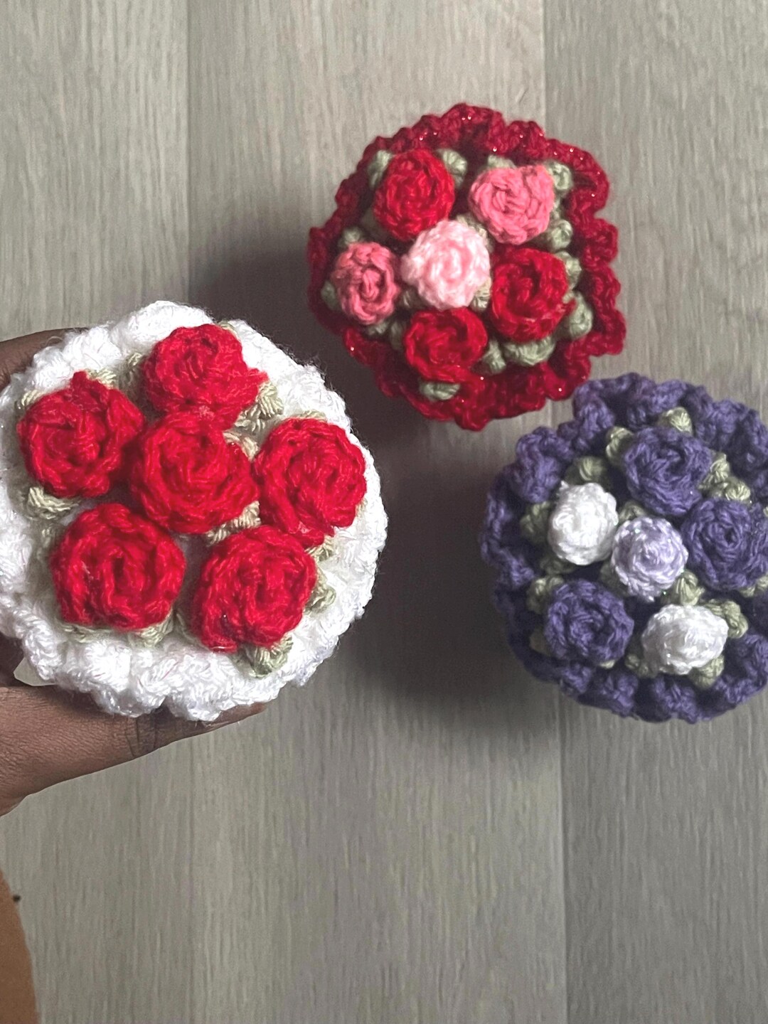Mini Crochet Rose Bouquet Gift | Handmade Forever Flowers - Etsy