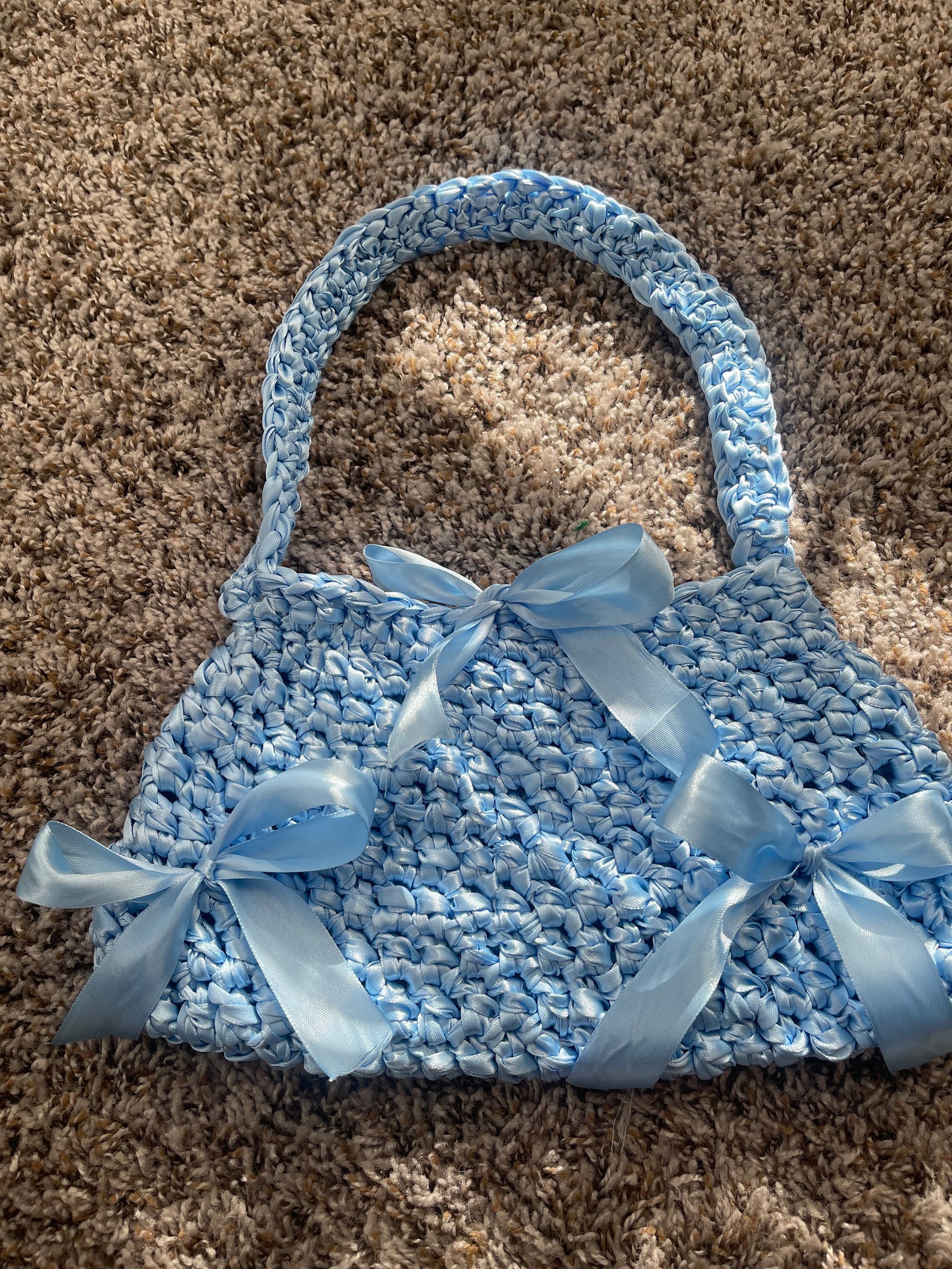 Crochet Ribbon Bag - Etsy