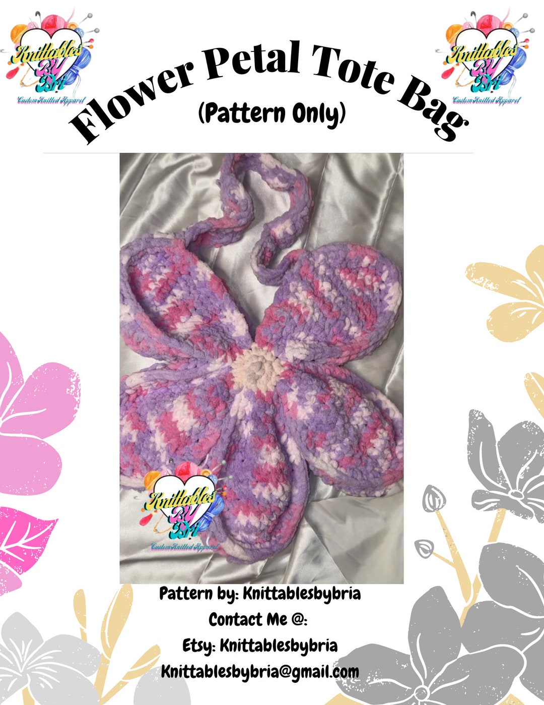 Flower Petal Tote Bag PATTERN - Etsy