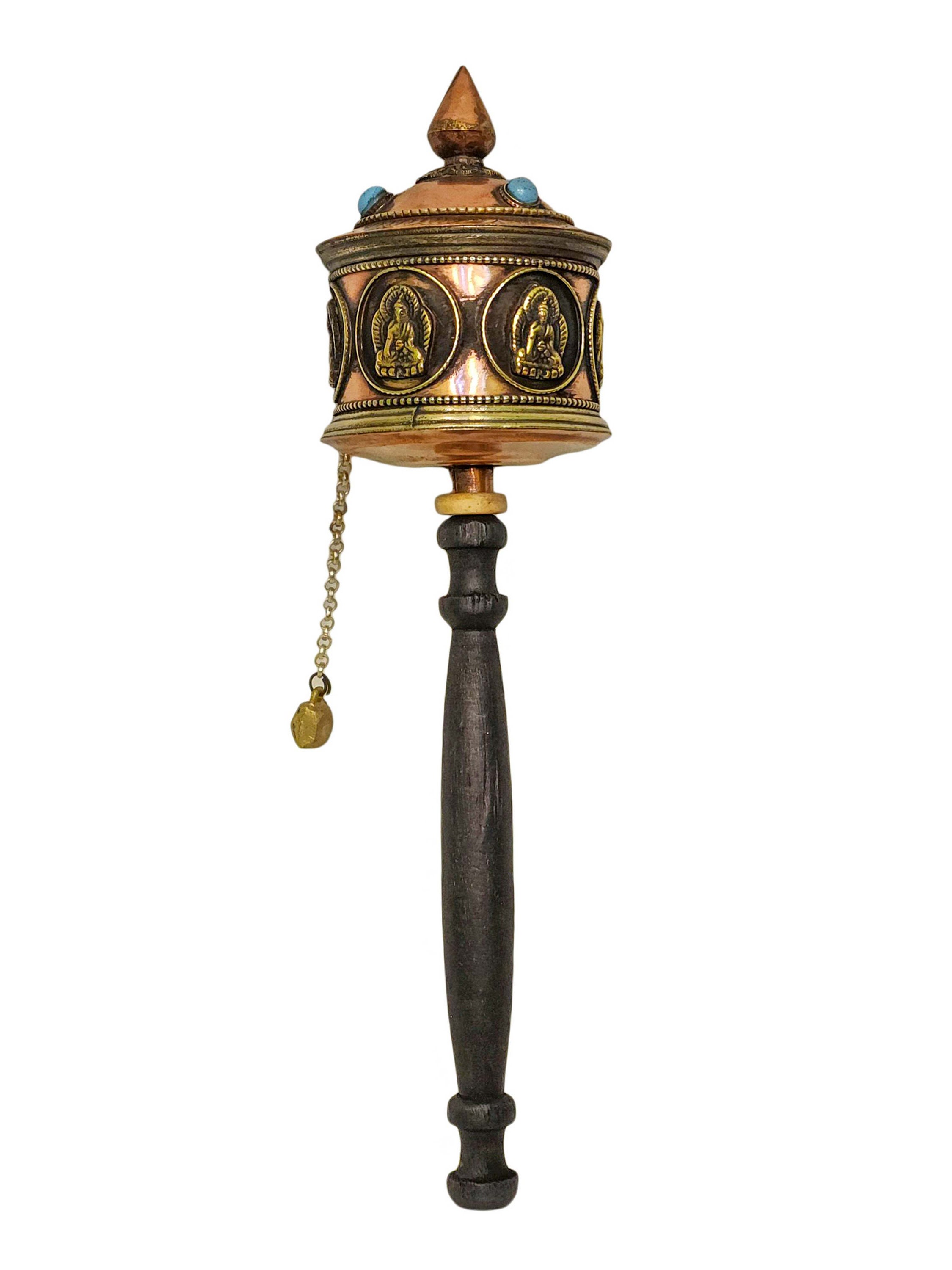 29 Cm, Handheld Prayer Wheel With Tibetan Mantra Inside, Buddhist Tool ...