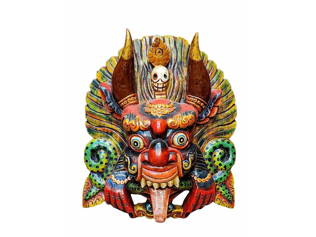 40 Cm, Wooden GARUDA Wall Hanging Mask, Protection for Home/office ...