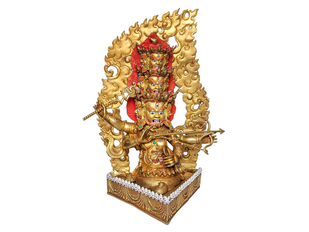 48 Cm, Buddhist Statue of Khyabjuk Rahula, DHARMA PROTECTOR, Handcarved ...