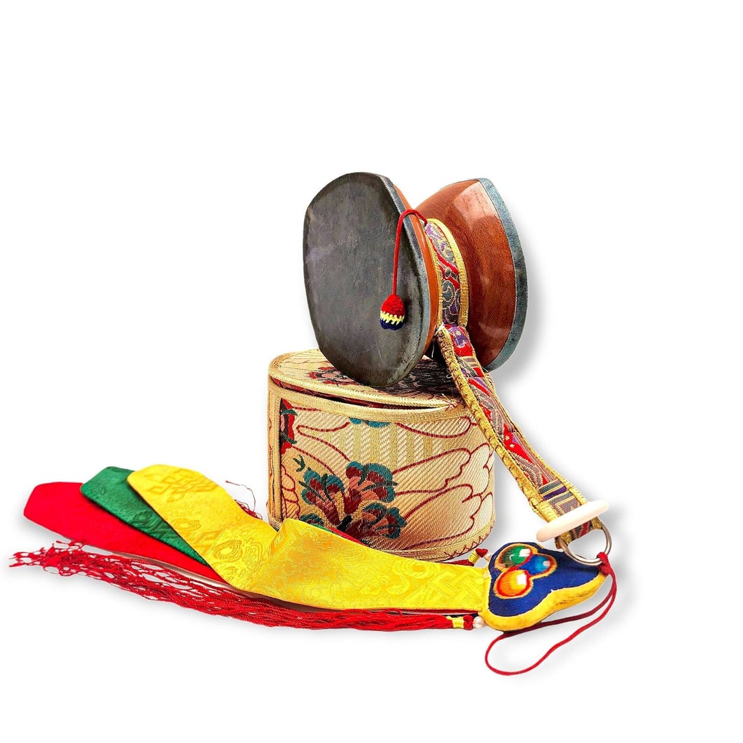 SMALL SIZE Tibetan Chod Damaru, Small Size, Handmade With Himalayan ...