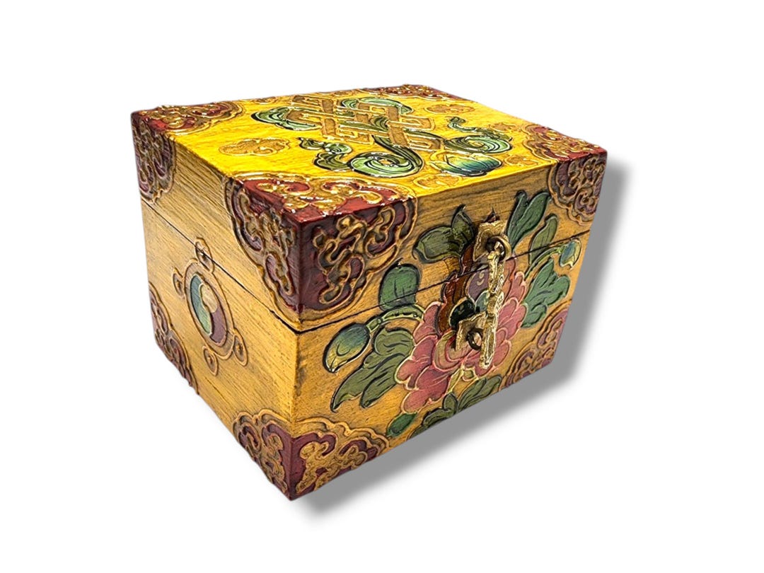 SMALL SIZE - Traditional Tibetan Wooden Boxes, Handpainted With ...