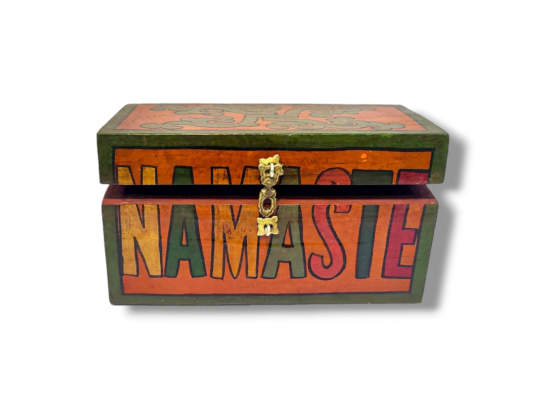 MEDIUM SIZE - Tibetan Wooden Boxes With NAMASTÈ Design for Jewelry ...