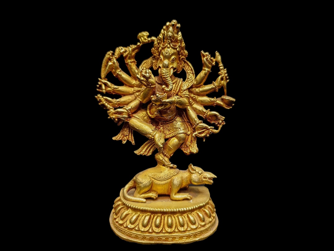 11 Cm, Miniature Statue of Lord Ganesh Red Jambhala, Ganesha ...