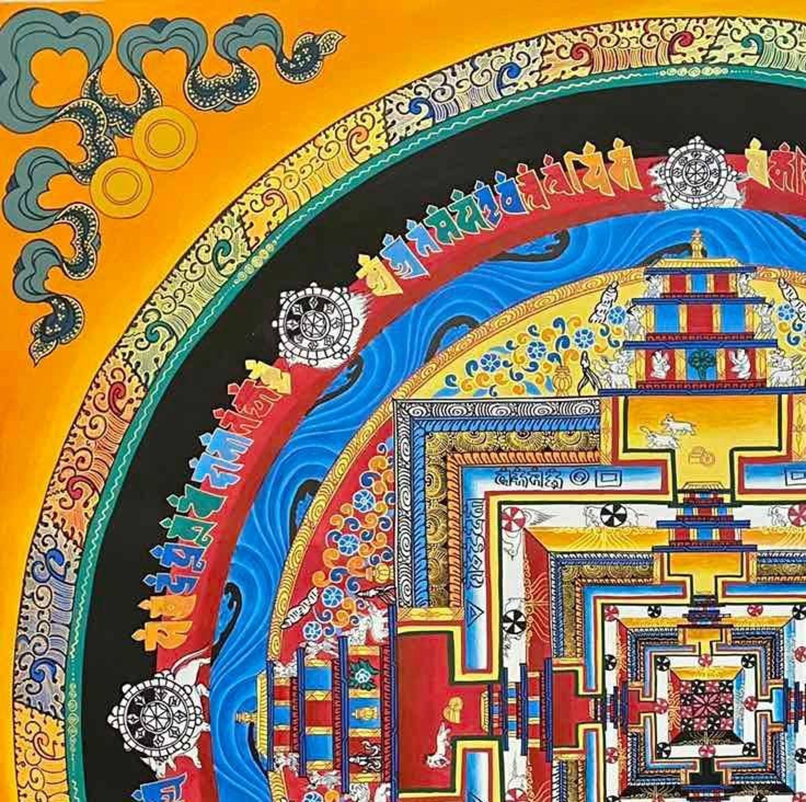 100 X 100 Cm, Buddhist Thangka Painting, Tibetan KALACHAKRA MANDALA ...