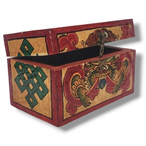 MEDIUM SIZE - Tibetan Wooden Boxes With Cheppu Design, Hanpainted With ...