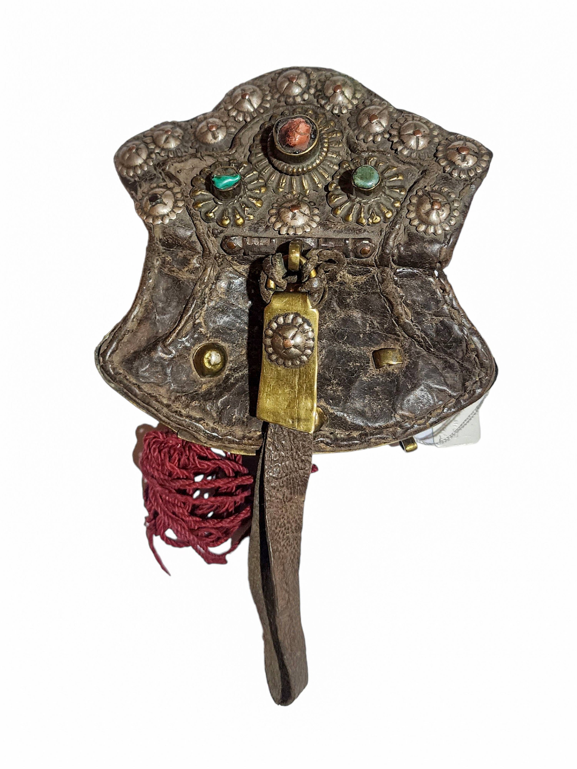 Antique Tibetan Women's Pouch/purse, Handcarved With Leather, Silver ...