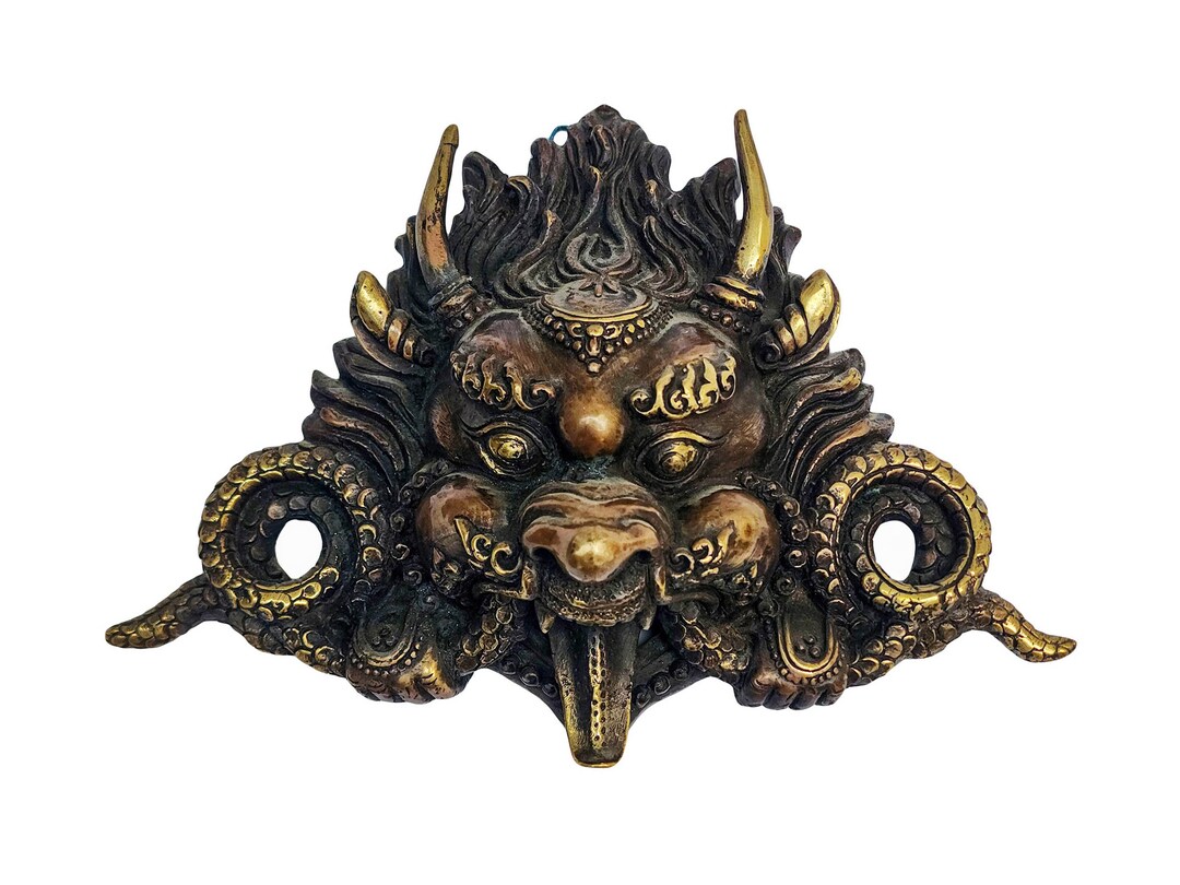 13 X 19 Cm, Traditional Tibetan Ritual Mask Wall Hanging With CHEPPU ...