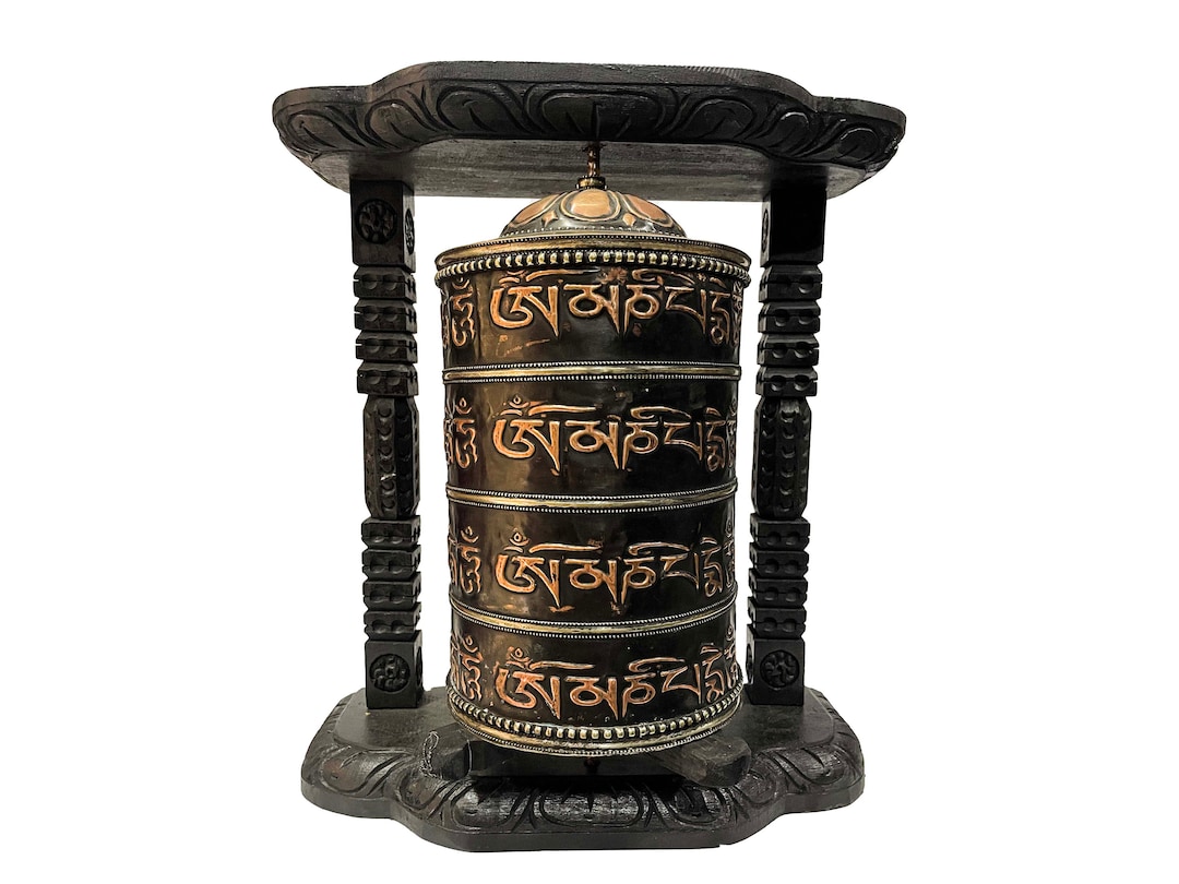 BIG SIZE - Wall Prayer Wheel With Mantra Inside, Handcarved With ...