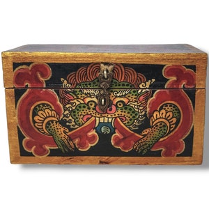 MEDIUM SIZE - Tibetan Wooden Boxes With Cheppu Design, Hanpainted With ...