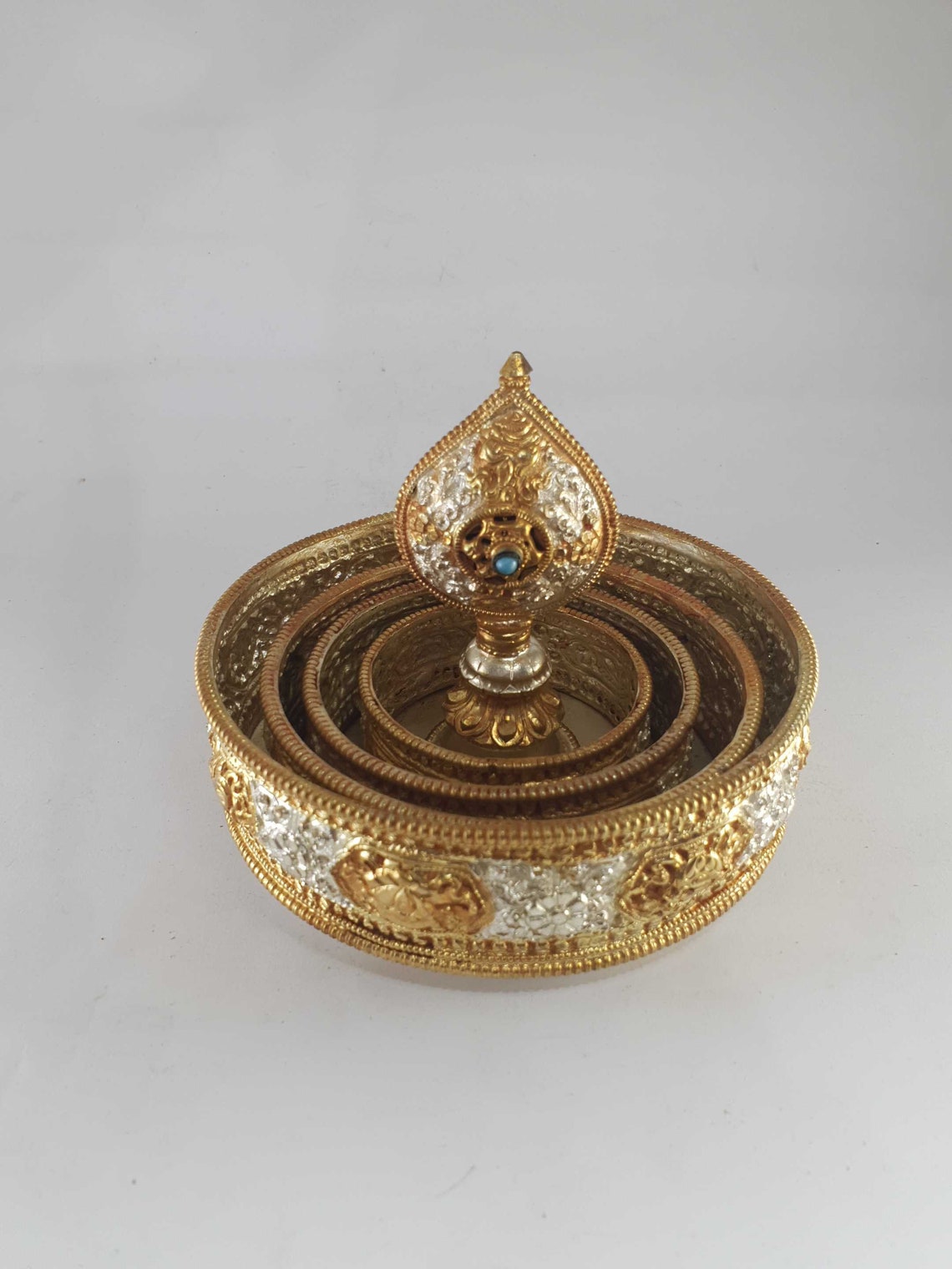 13 CM, Tibetan Ratna Mandala Offering, Highly Quality Hancarved With ...
