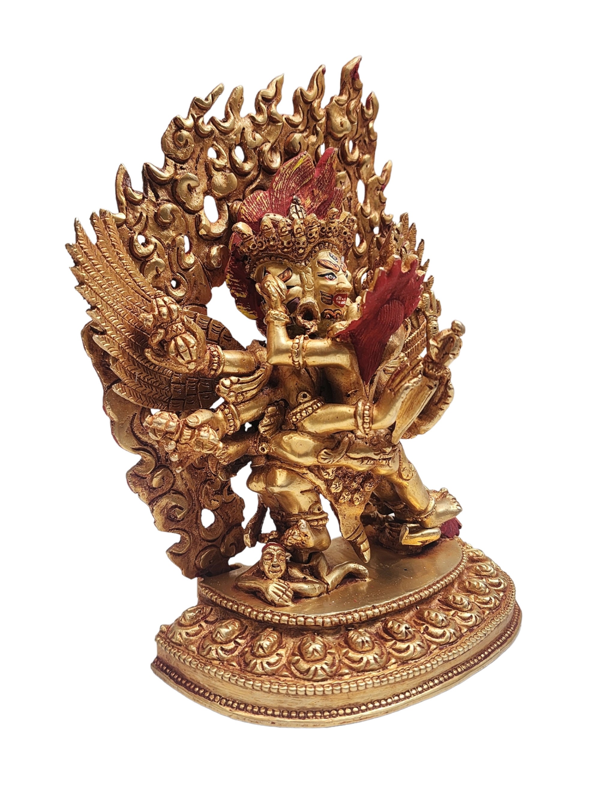 21 Cm, Buddhist Statue of Vajrakilaya, Handbeaten With Full Gold ...