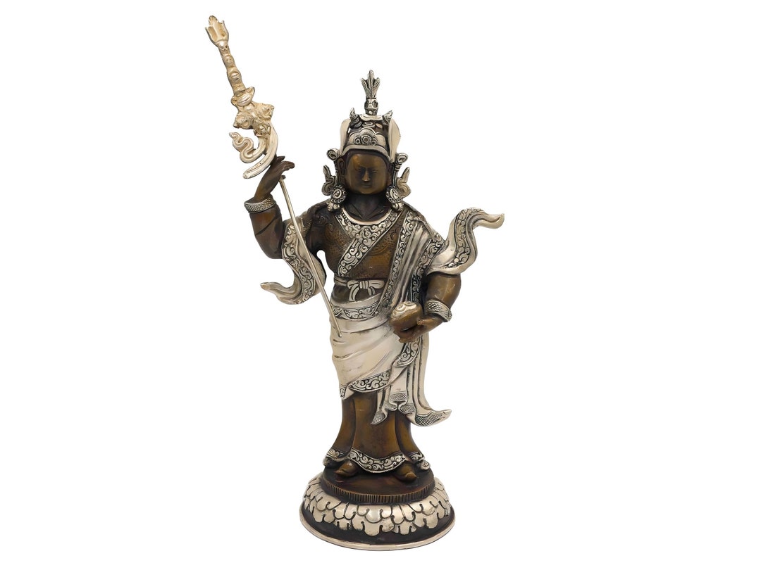 30 Cm, Buddhist Statue of Standing Padmasambhava, Chocolate Oxidation ...