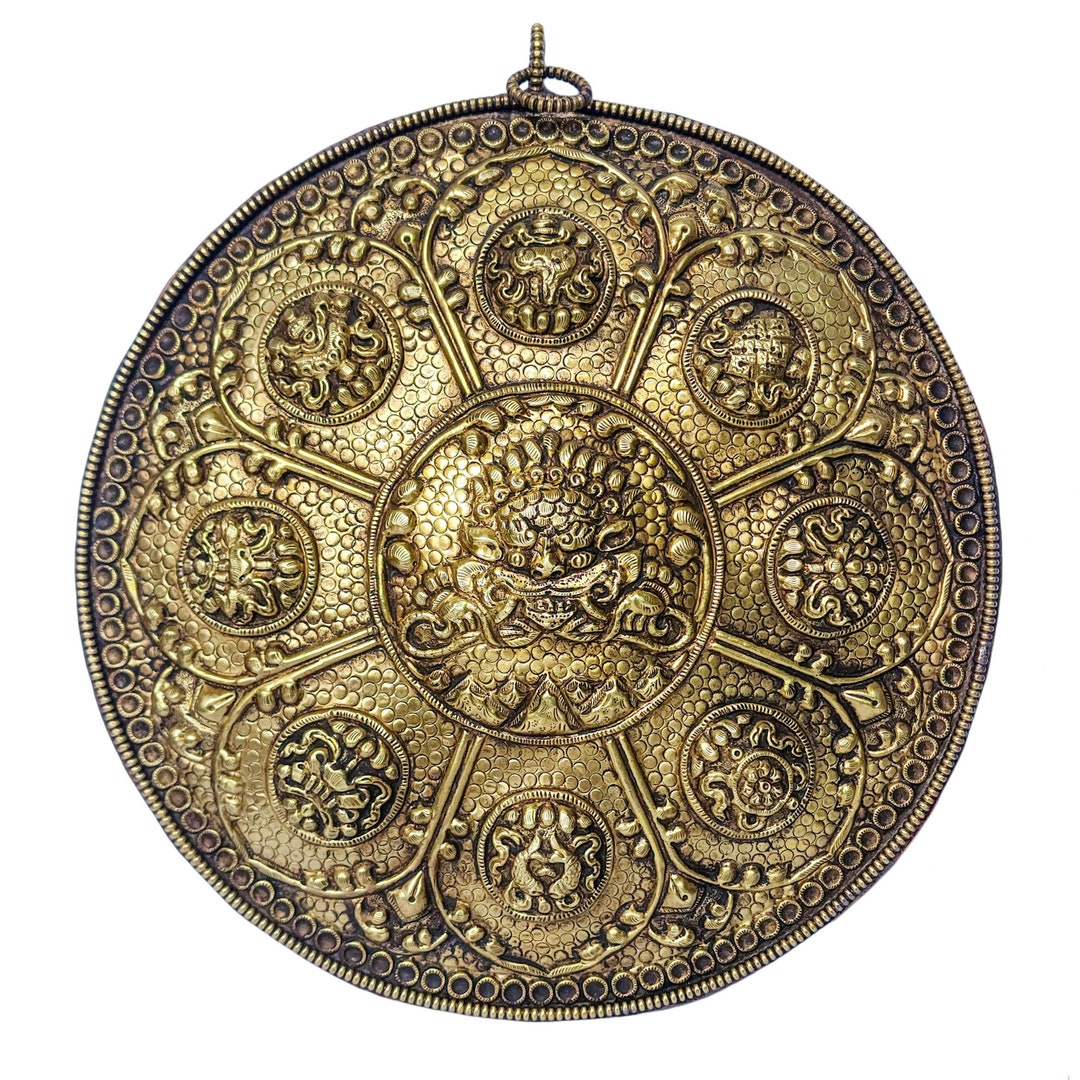 MANY DESIGNS*, 19.5 Cm, Tibetan Brass Wall Hangings, Handbeaten With ...