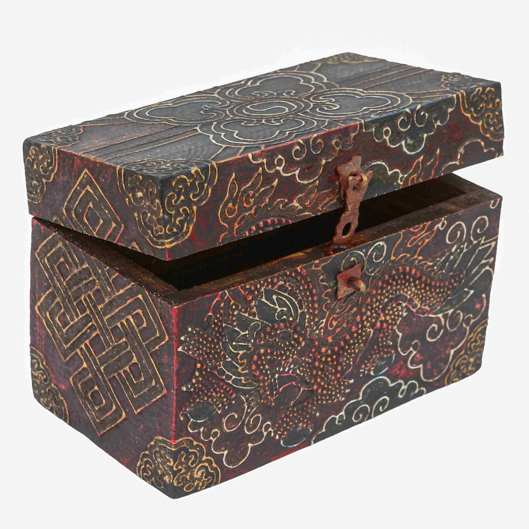 MANY SIZES - Traditional Tibetan Wooden Boxes, Handpainted in With ...
