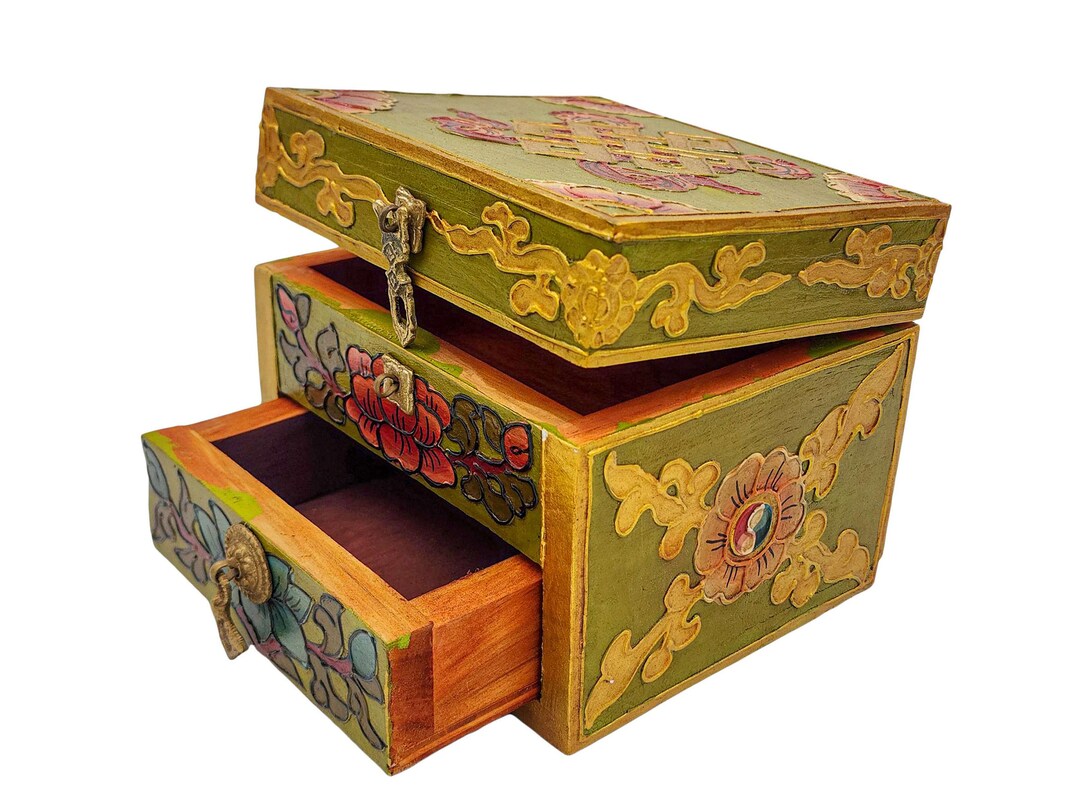 Traditional Tibetan Himalayan Wooden Boxes for Jewelries, Handcarved ...